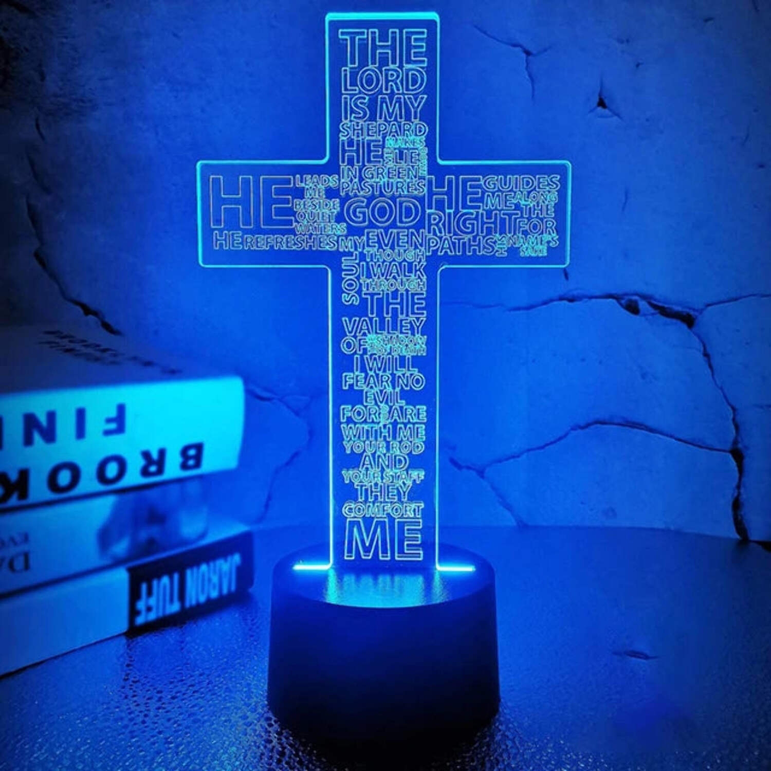 Jesus Cross 3D LED Night Light for Friends Xmas Easter Room Decor Gifts ...