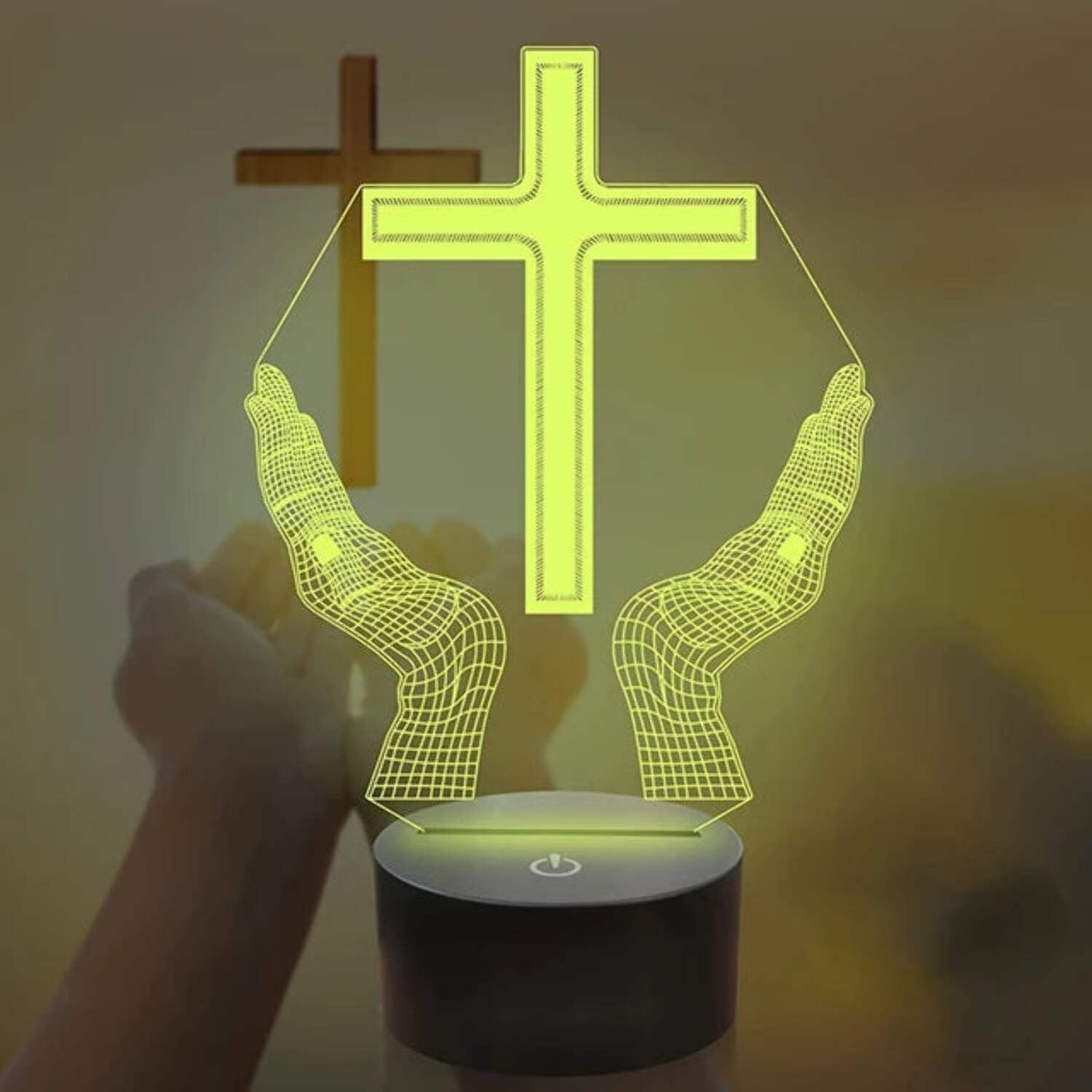 Jesus Cross 3D LED Night Light for Friends Xmas Easter Room Decor Gifts ...