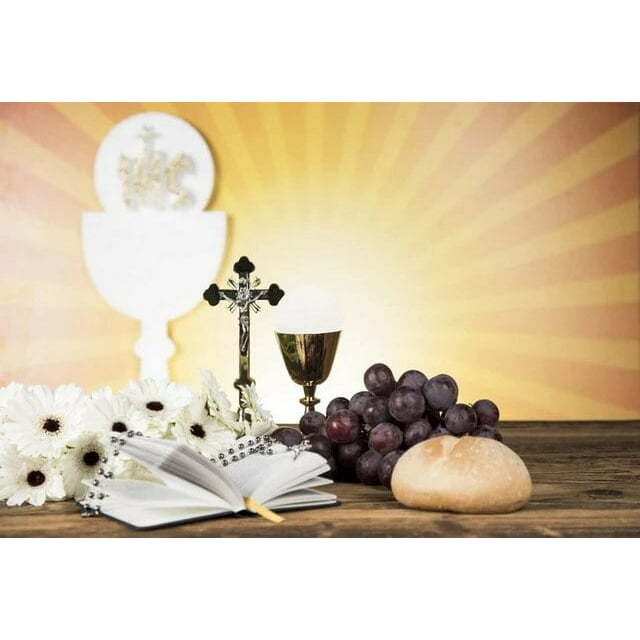Jesus Cross Bible Wheat Easter Holy Communion Cup Backdrop Photographic ...