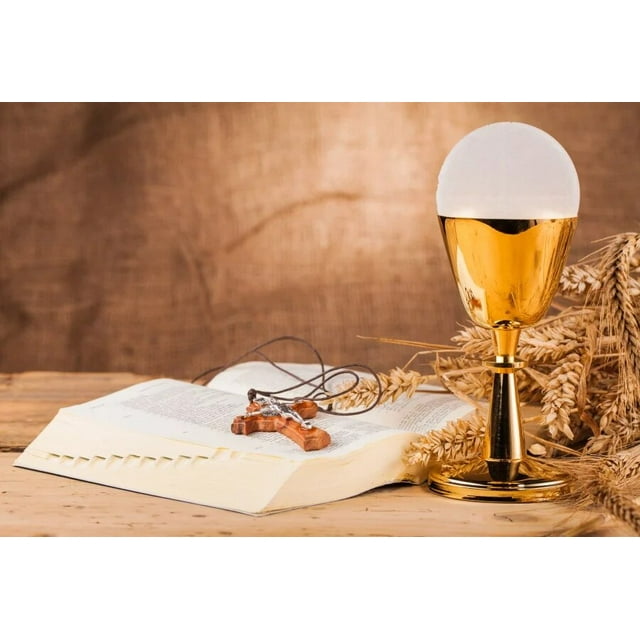 Jesus Cross Bible Wheat Easter Holy Communion Cup Backdrop Photographic ...