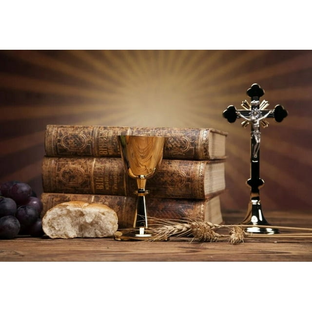 Jesus Cross Bible Wheat Easter Holy Communion Cup Backdrop Photographic ...