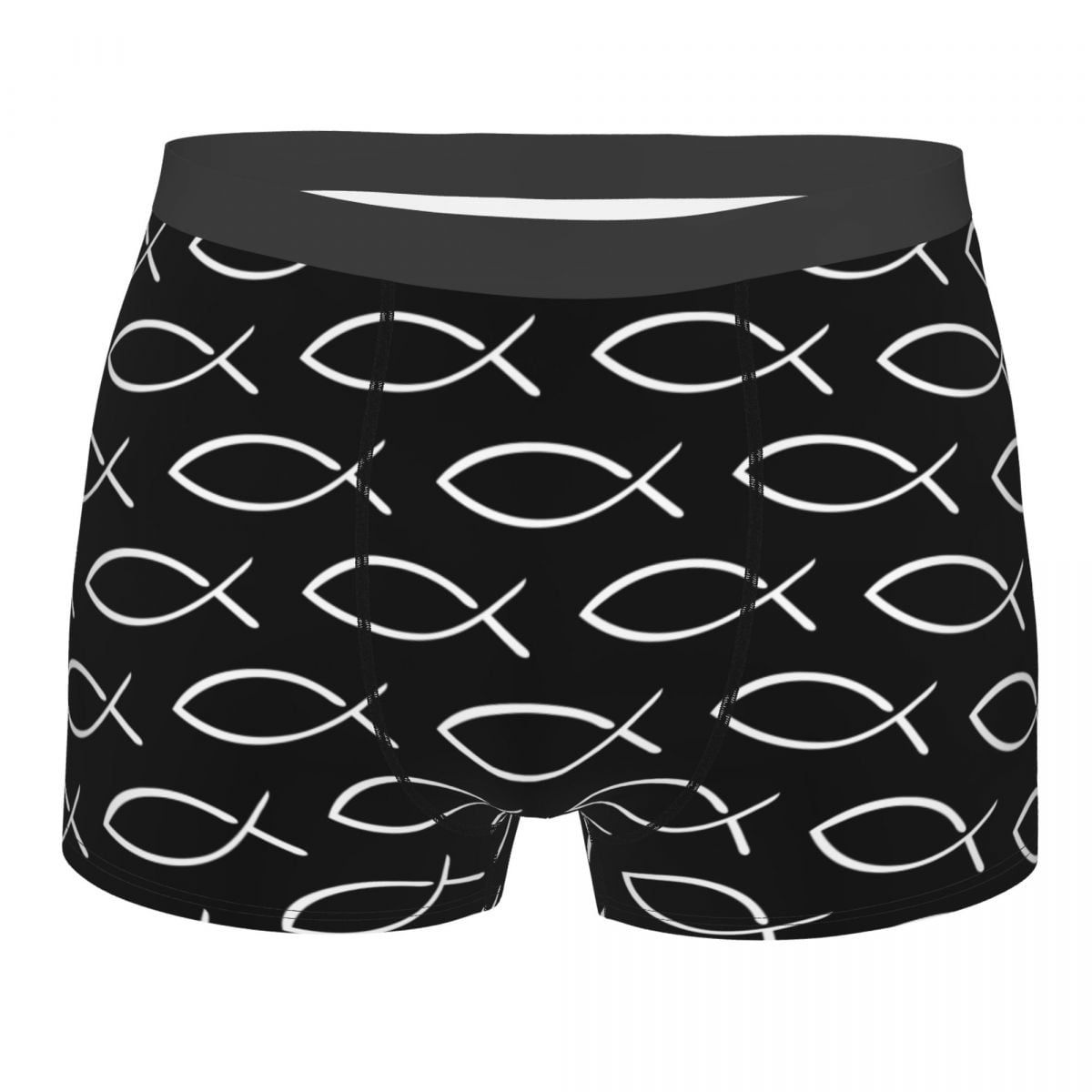 Jesus Cross Fish Boxer Shorts For Homme 3D Print Male Christian ...