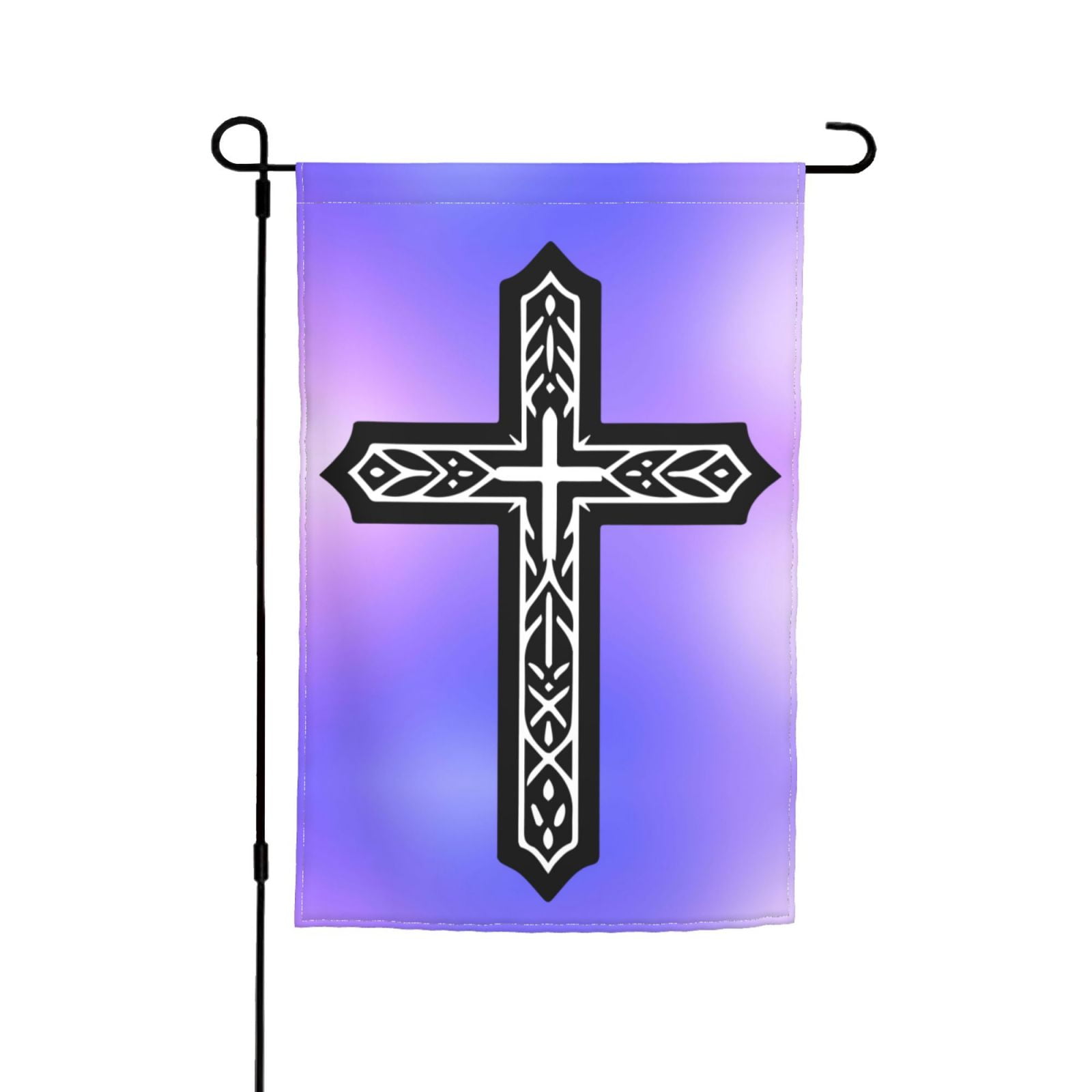 Jesus Cross Logo Garden Flag 12x18 Inch, Double Sided Outside Sign Yard ...