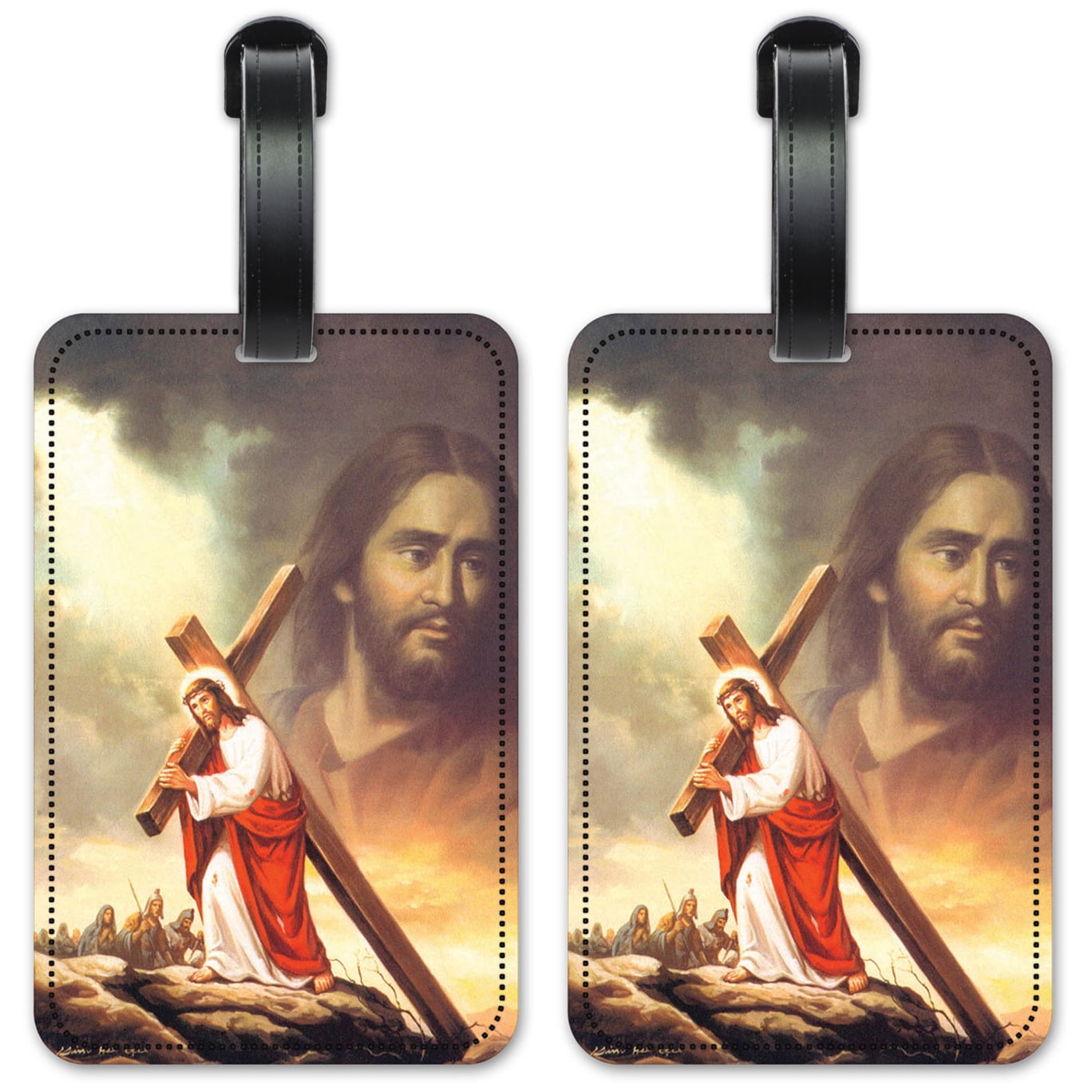 Jesus Cross - Luggage ID Tags / Suitcase Identification Cards - Set of ...