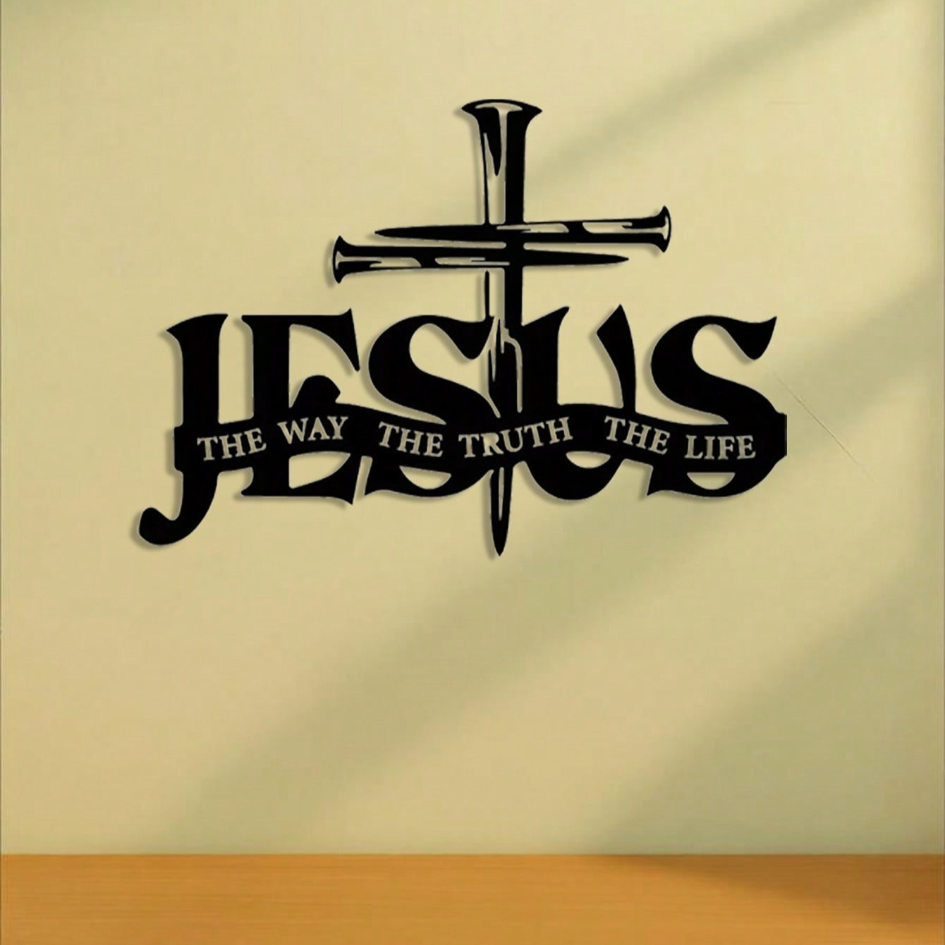 Jesus Cross Metal Wall Art - 'The Way, The Truth, The Life' Sign ...