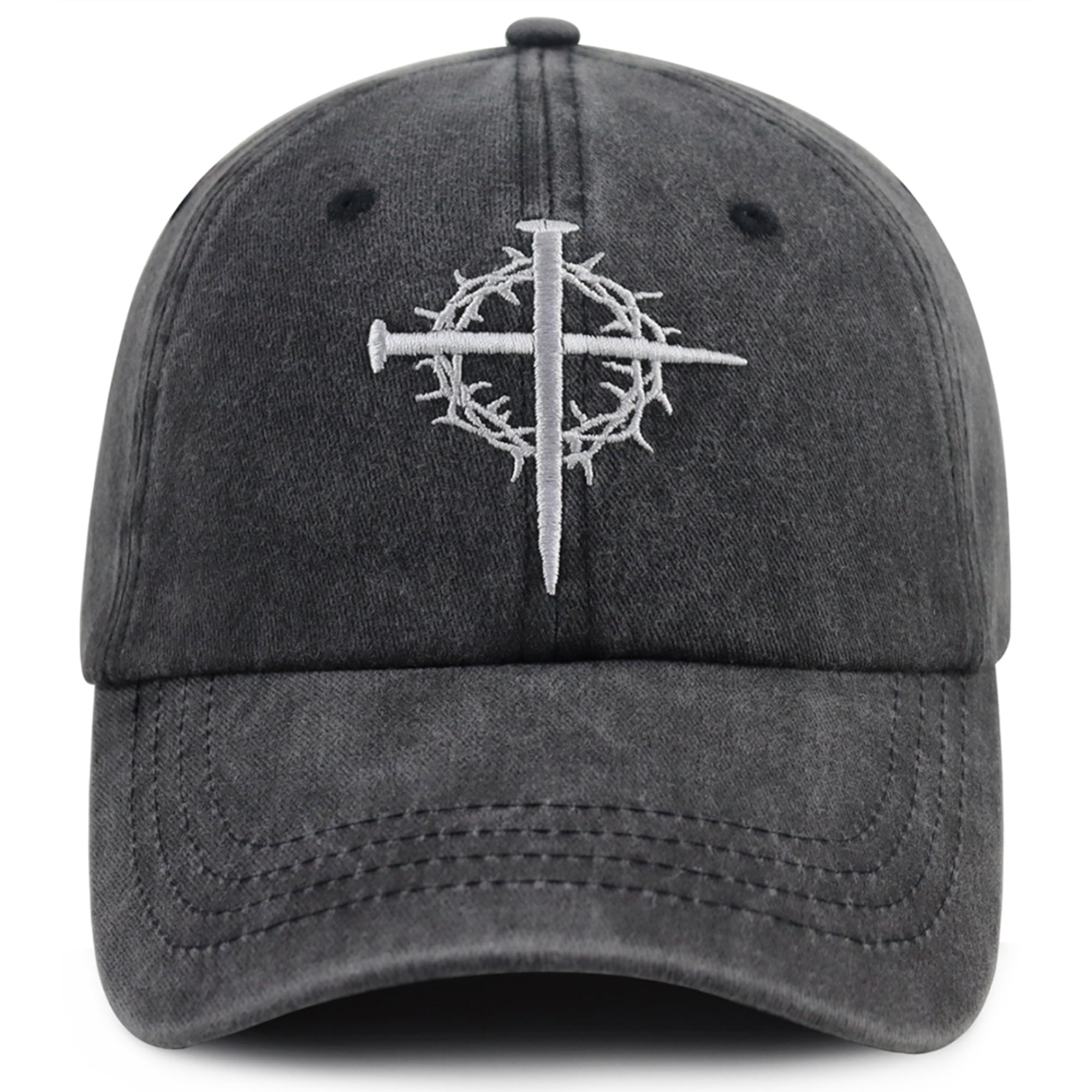 Jesus Cross Nail Hat for Men Women, Funny Adjustable Cotton Embroidered ...