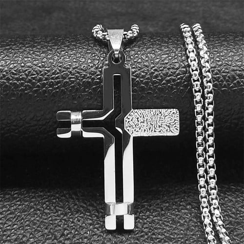 Jesus Cross Pendant Necklace 14K Yellow Gold Religious Holy Lord Amulet ...