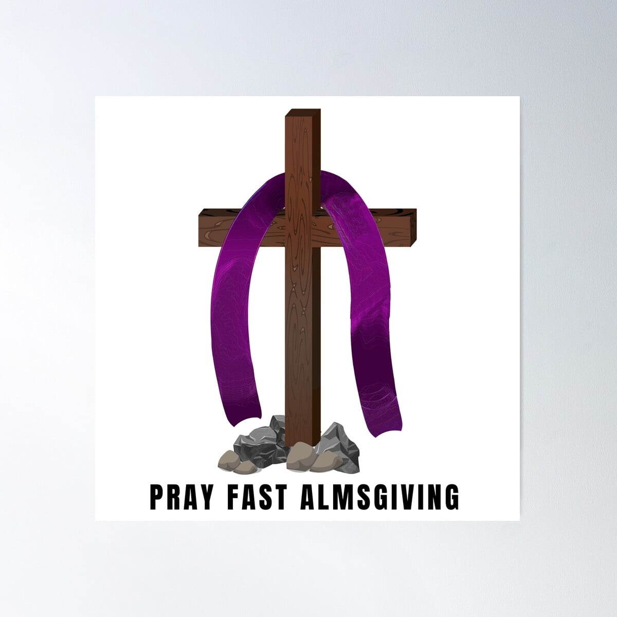 Jesus' Cross Purple Cloth Pray Fast Almsgiving Christian Religious Lent ...