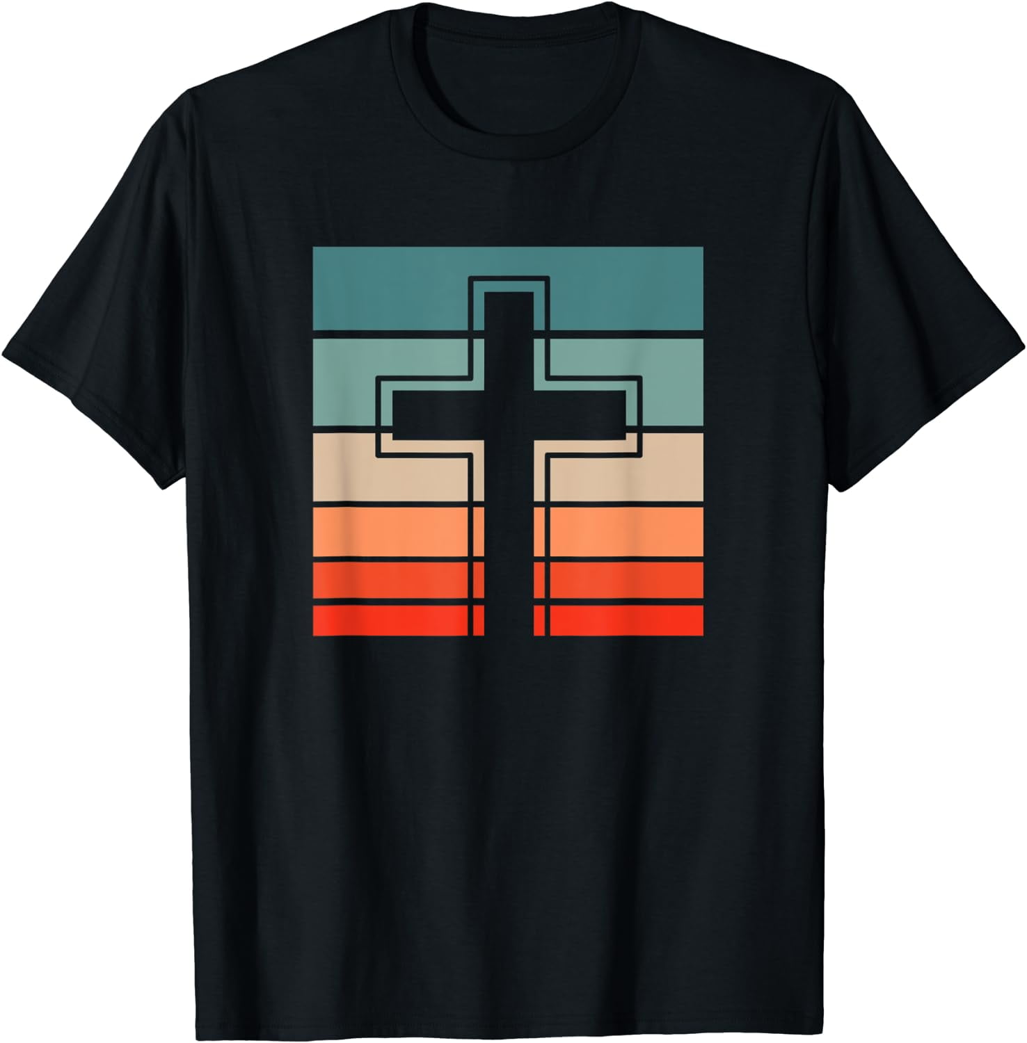 Jesus Cross Retro Style Vintage T-Shirt Black - Walmart.com
