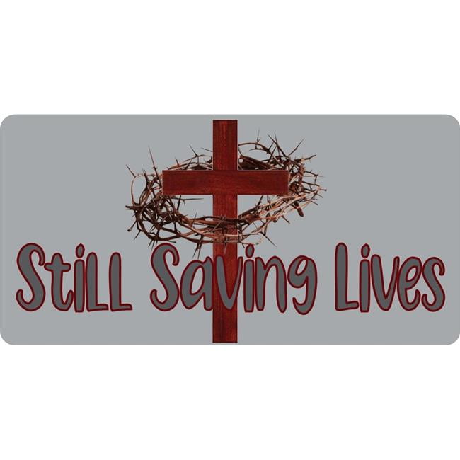 Jesus Cross Still Saving Lives Grey Photo License Plate - Walmart.com