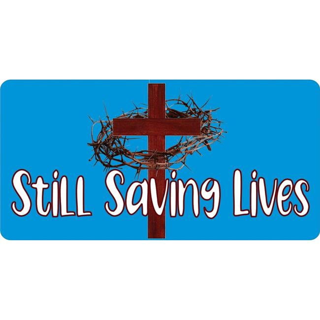 Jesus Cross Still Saving Lives Light Blue Photo License Plate - Walmart.com