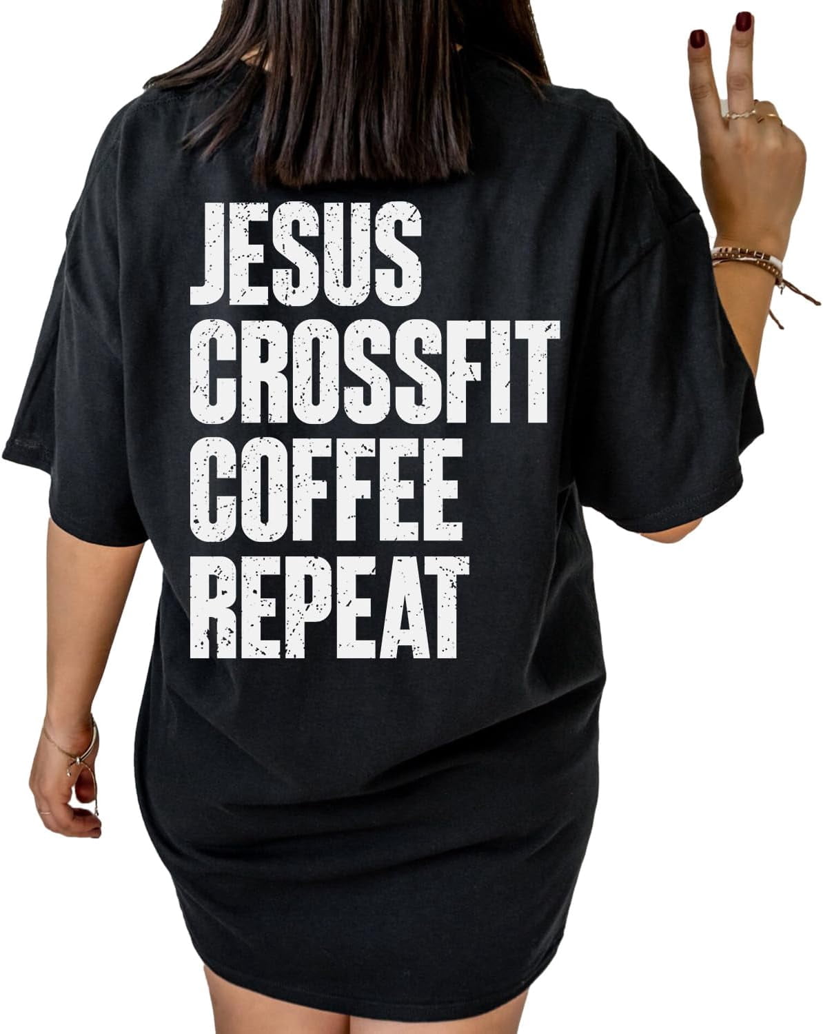 Jesus Crossfit Coffee Repeat Shirt - Christian Gym Tee, Back Print ...