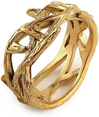 Jesus Crown of Thorns Ring for Men Gothic Stainless Steel Pinky Ring ...