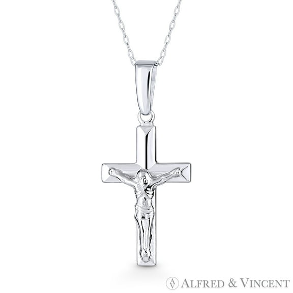 Jesus & INRI Catholic Crucifix Christian Cross Pendant w/ Chain ...