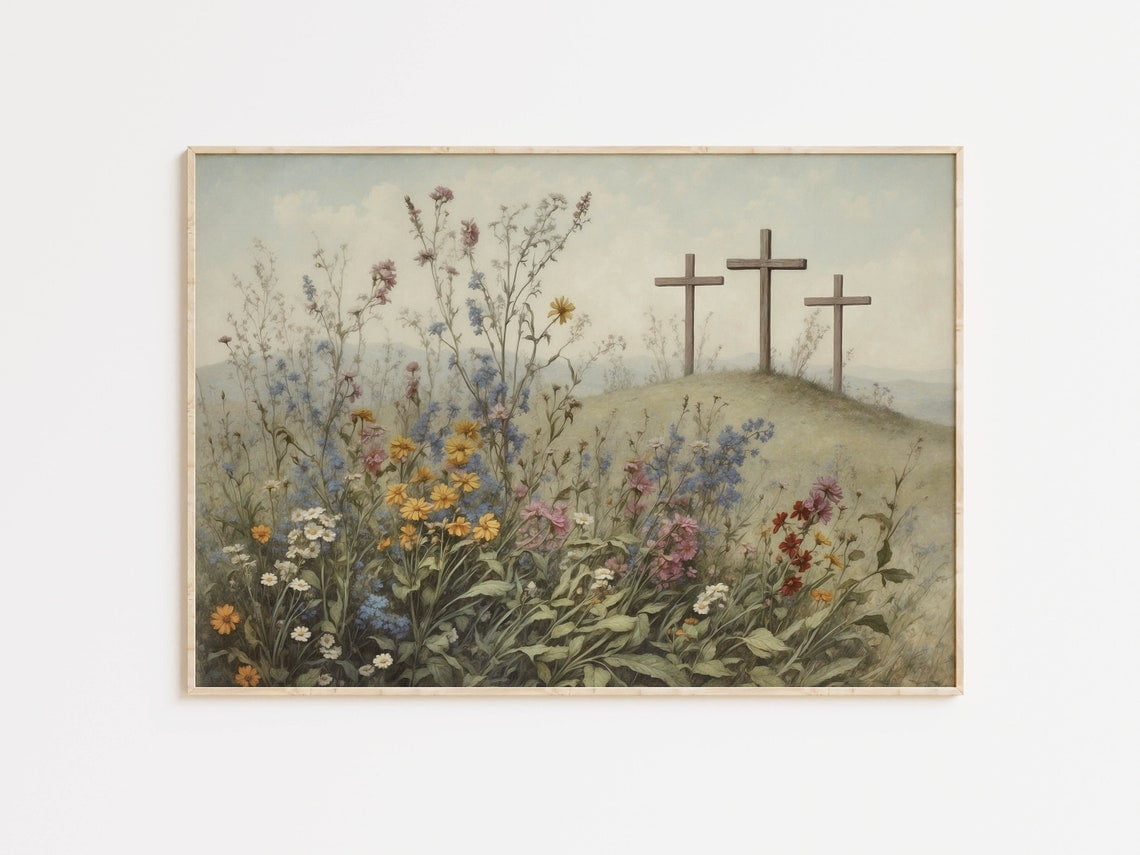 Jesus Crucifixion,It Is Finished Religious Easter Wall Art, Christian 3 ...