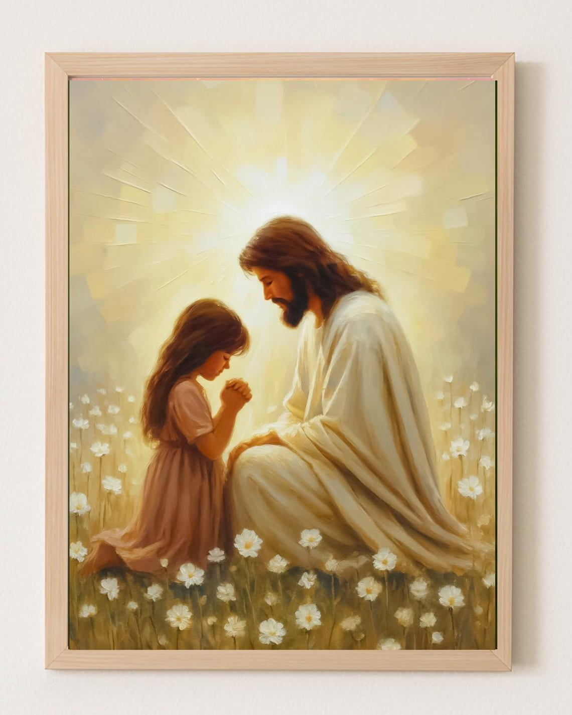 Jesus And Daughter Print, Christian Nursery Wall Art, Jesus With Child ...