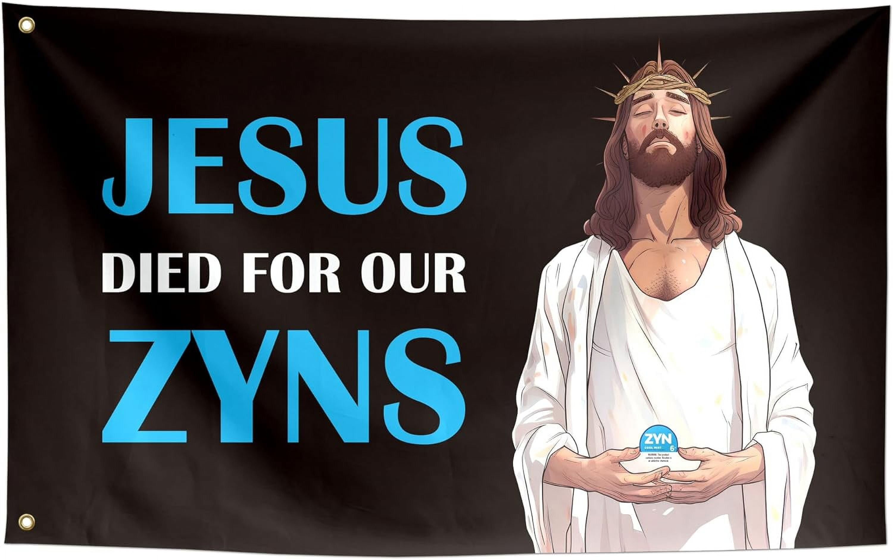 Jesus Died for Our Zyns Funny Flags Meme Cool Flags Banner Room Guys College Dorm Bedroom Man ...
