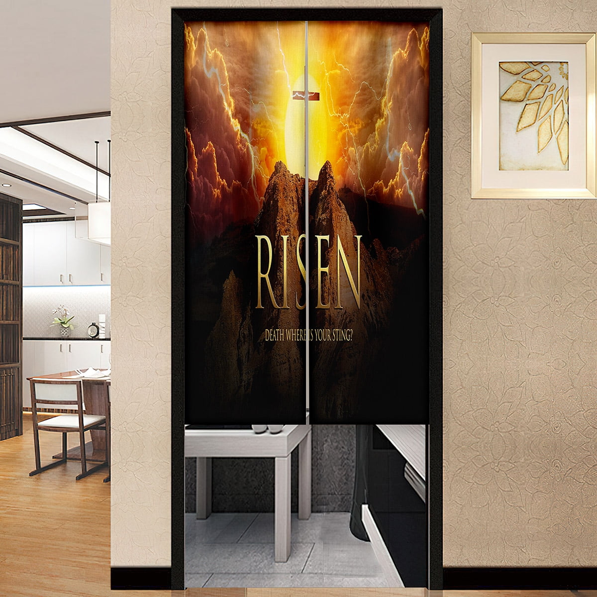 Jesus Door Curtains Bedroom Kitchen No Punching Partition Home Entrance ...
