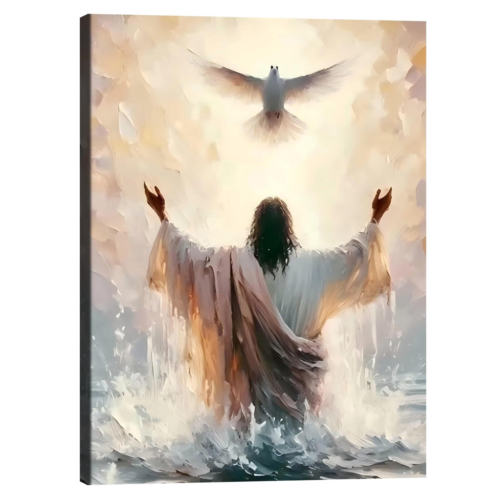 Jesus and Dove Inspiring Wall Art, Freedom Picture Posters Wrapped ...