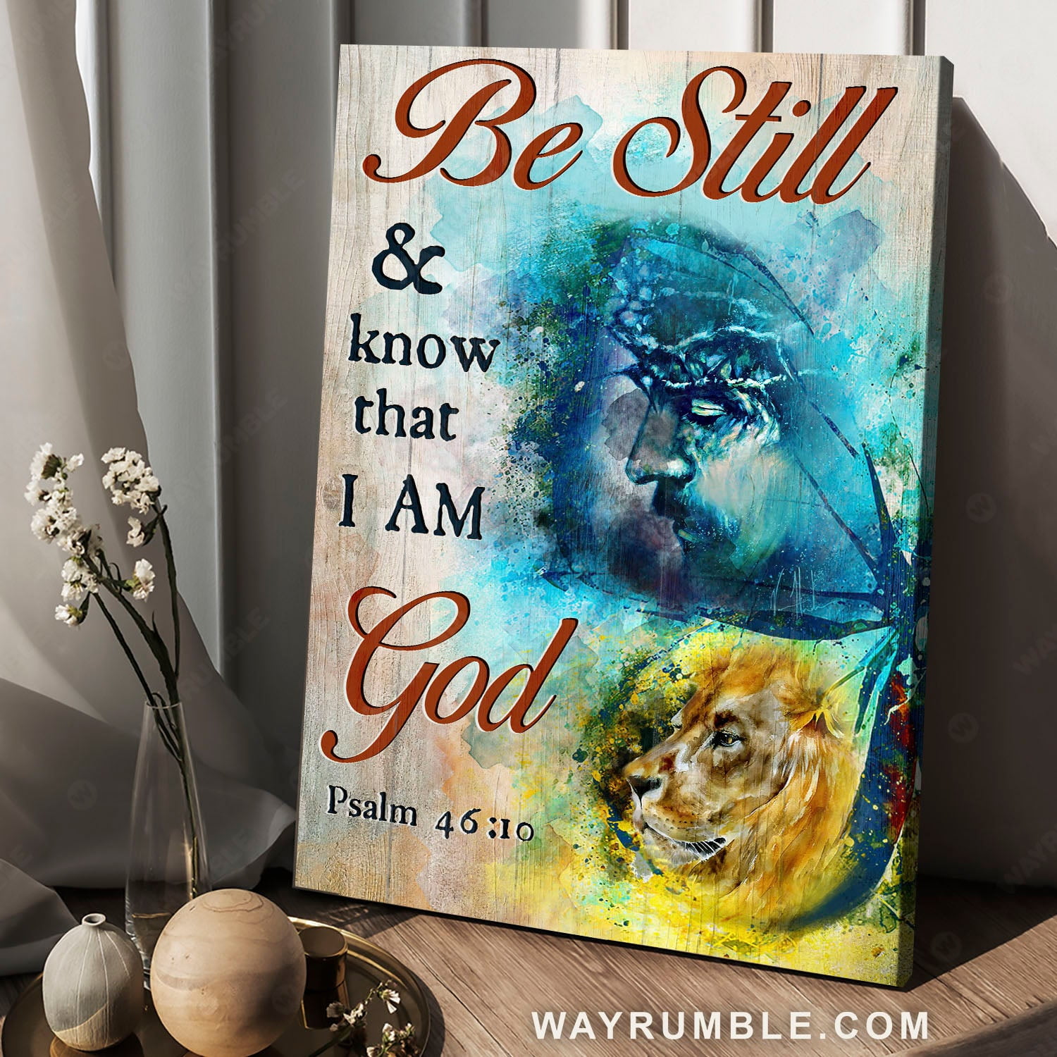 Jesus Drawing, Lion Of Judah, Vibrant Color Painting, Be Still And Know ...
