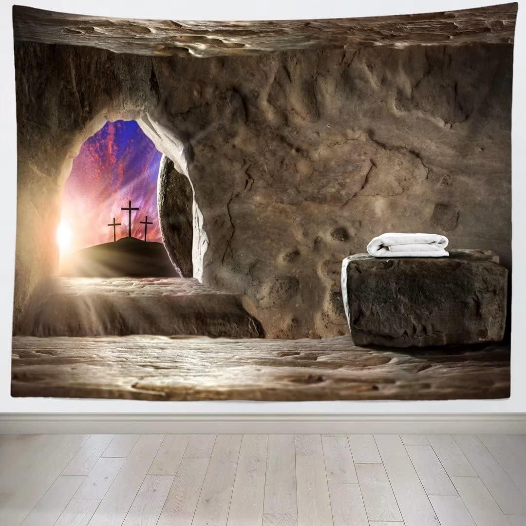Jesus Easter Tapestries Backdrop Crucifixion Resurrection of Jesus ...