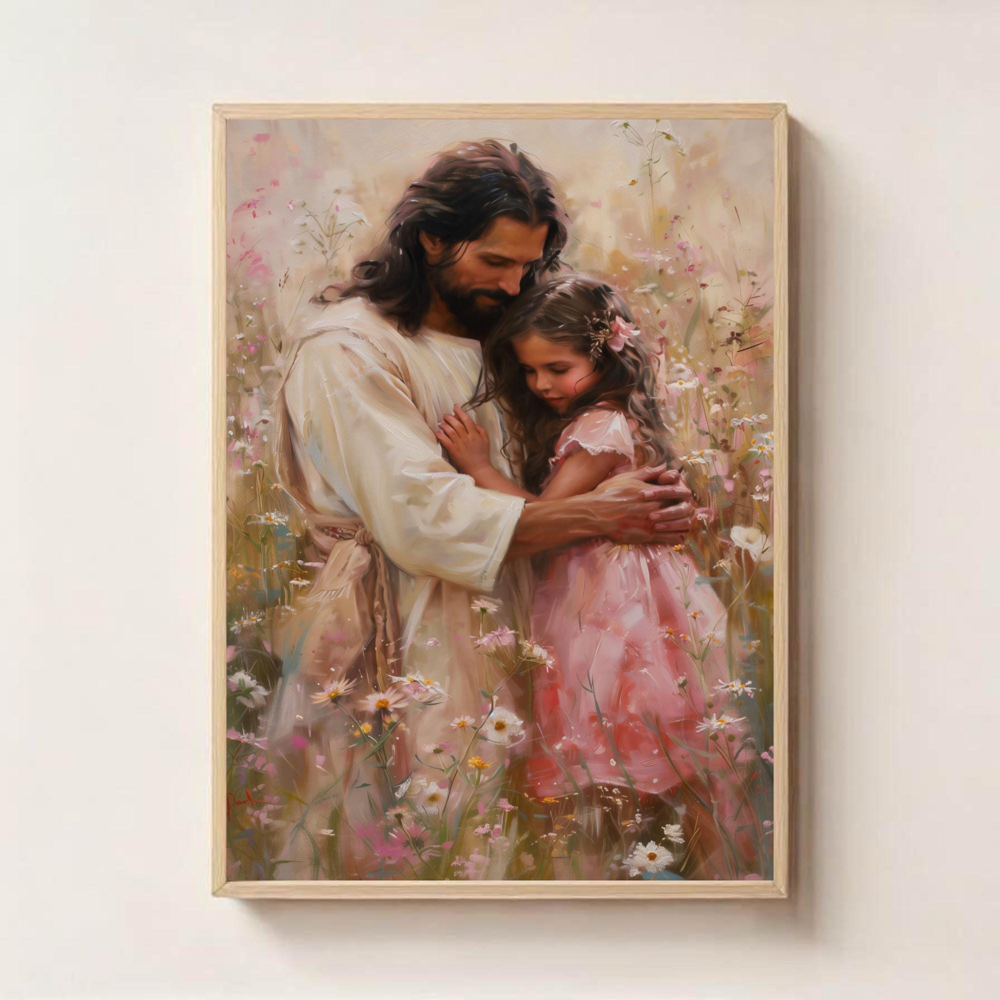 Jesus Embracing Girl Print – Christian Wall Art, Tender Jesus , Faith ...