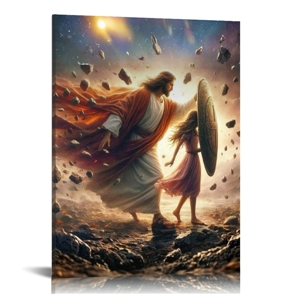 Jesus Embracing Woman Canvas Wall Art, Safe in His Arms Pictures Canvas ...