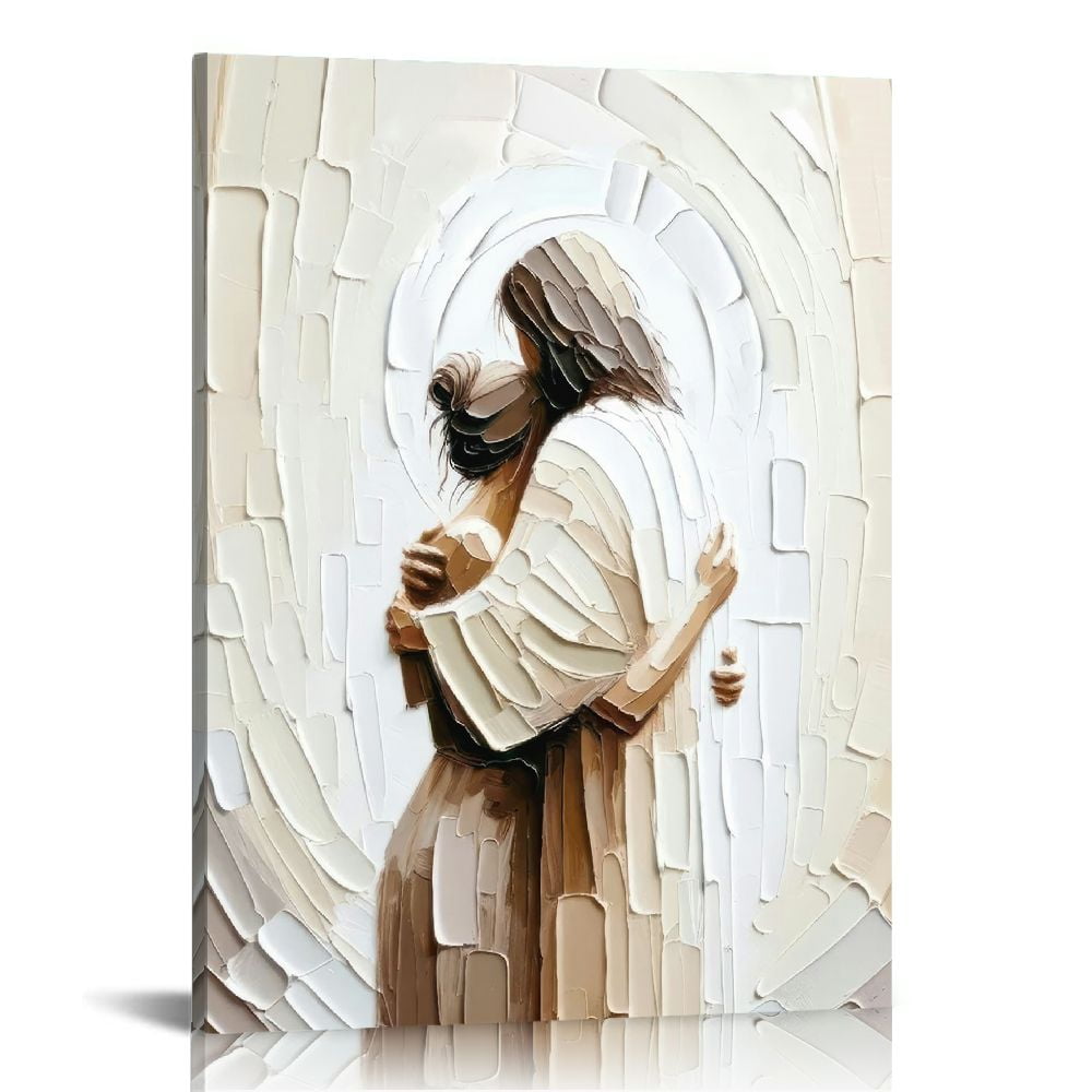 Jesus Embracing Woman Canvas Wall Art, Safe in His Arms Pictures Canvas ...
