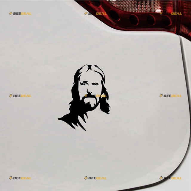 Jesus Face Christ God Sticker Decal Vinyl - Black 6" - For Car Boat ...