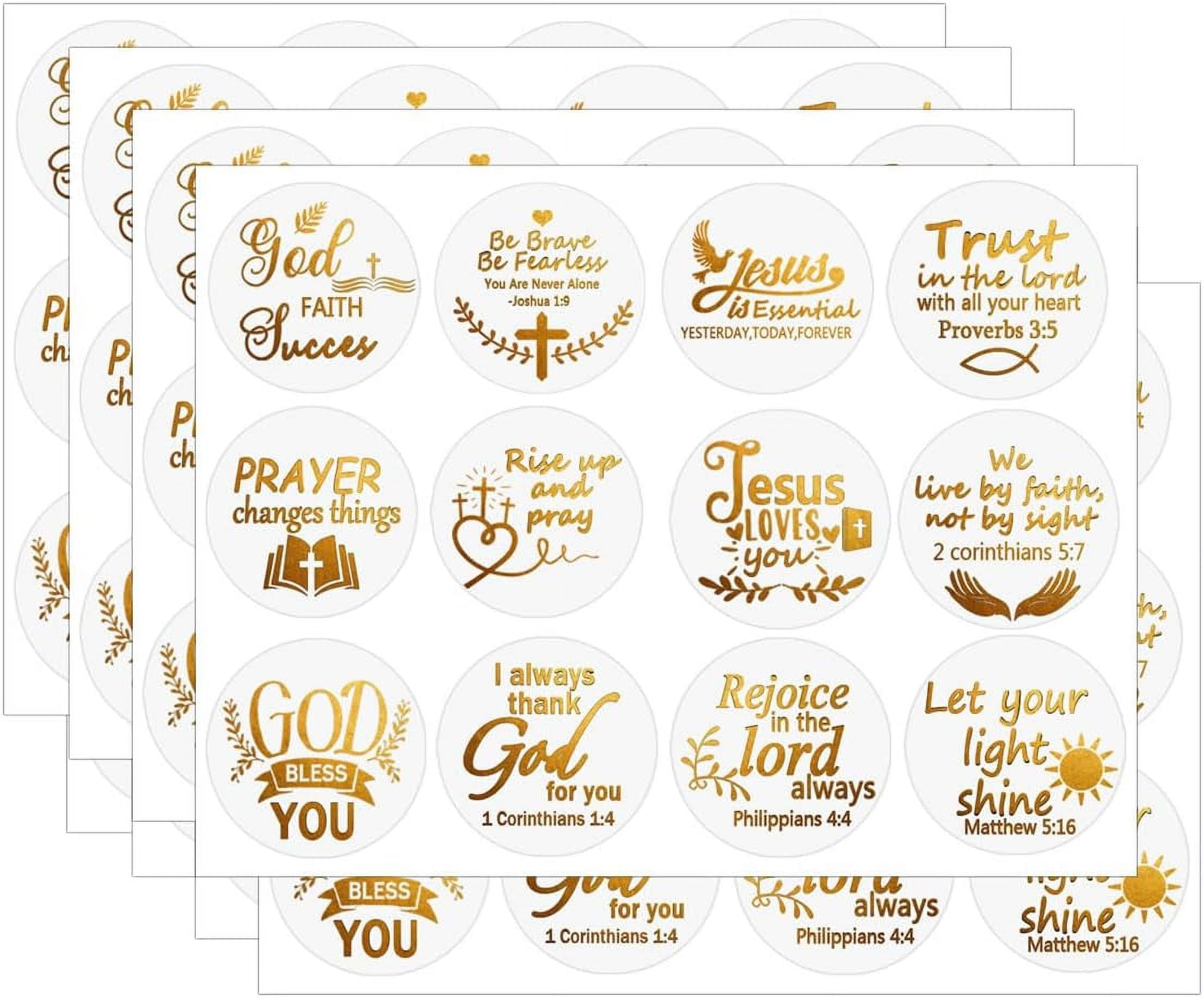 Jesus Faith Gold Foil Stickers, Bible Quote Gold Foil Stickers 1.5inch ...