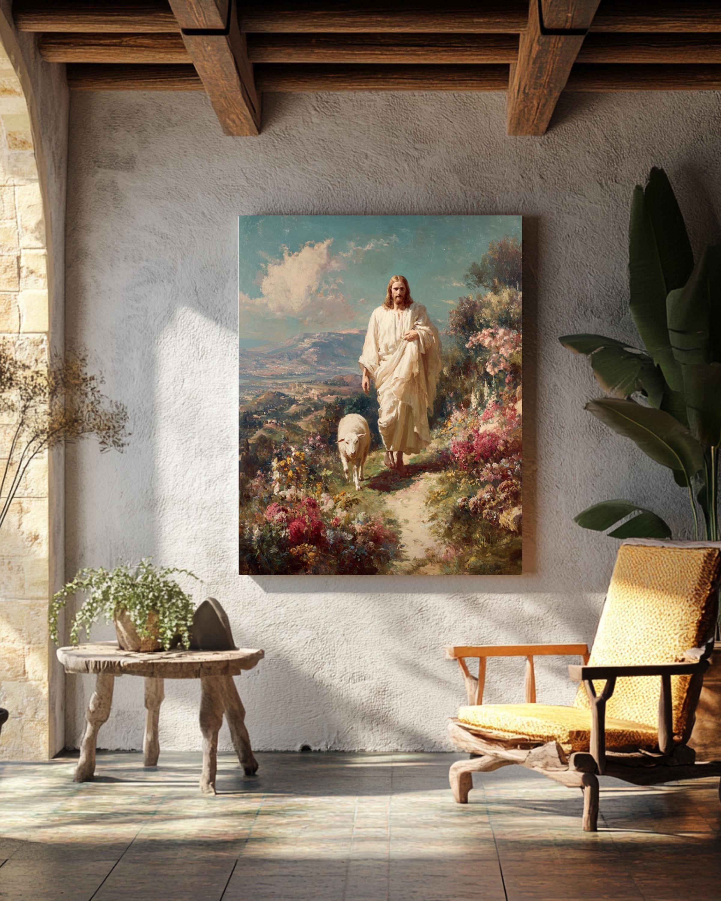 Jesus Feeding Thousands Print: Biblical Christian Wall Art Warm Present ...