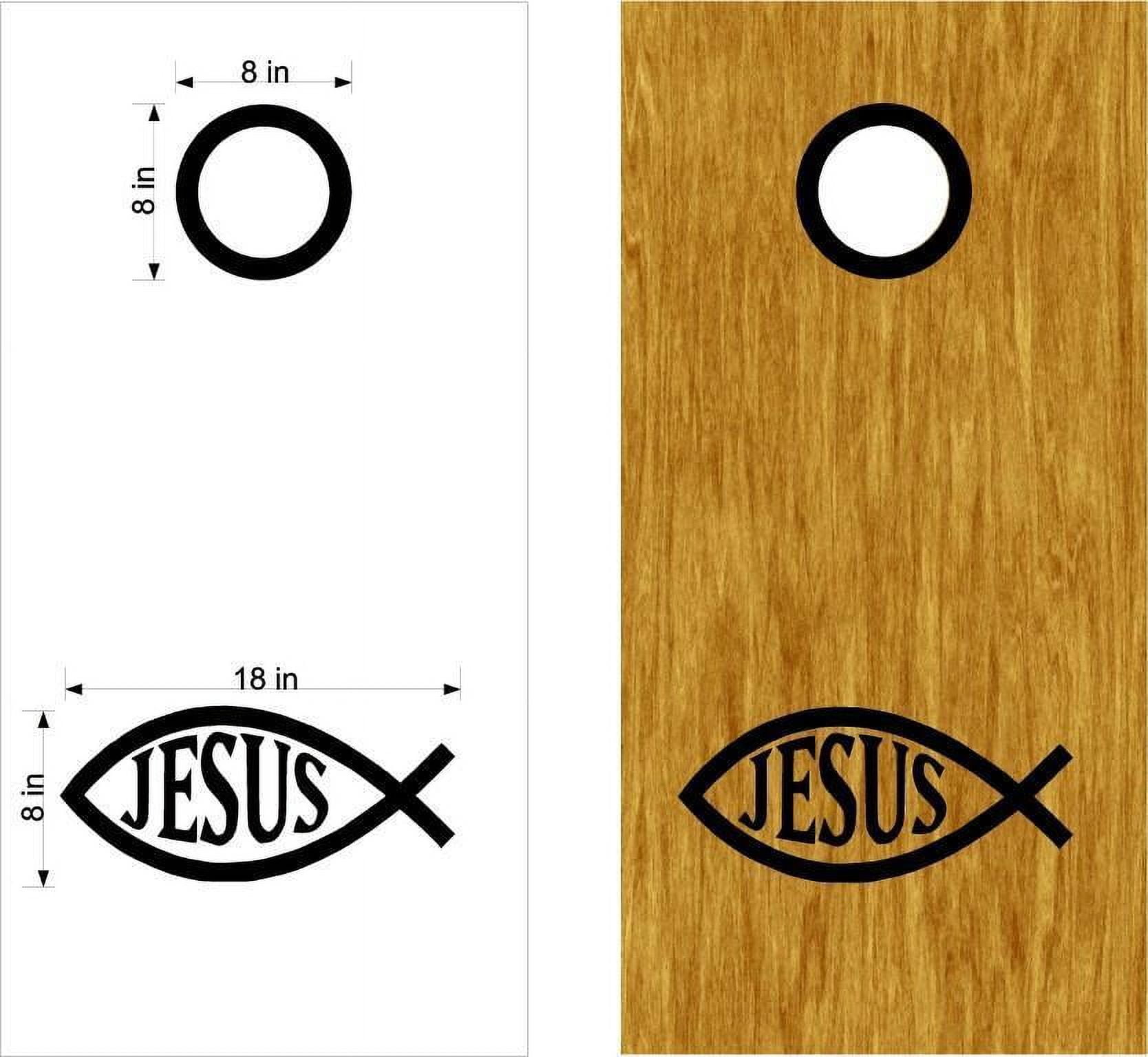 Jesus Fish 2 Christian Cornhole Board Vinyl Decal Sticker - Walmart.com