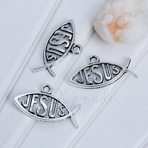 Jesus Fish Charms - Wholesale Christian Ichthys Pendants Jewelry Making ...