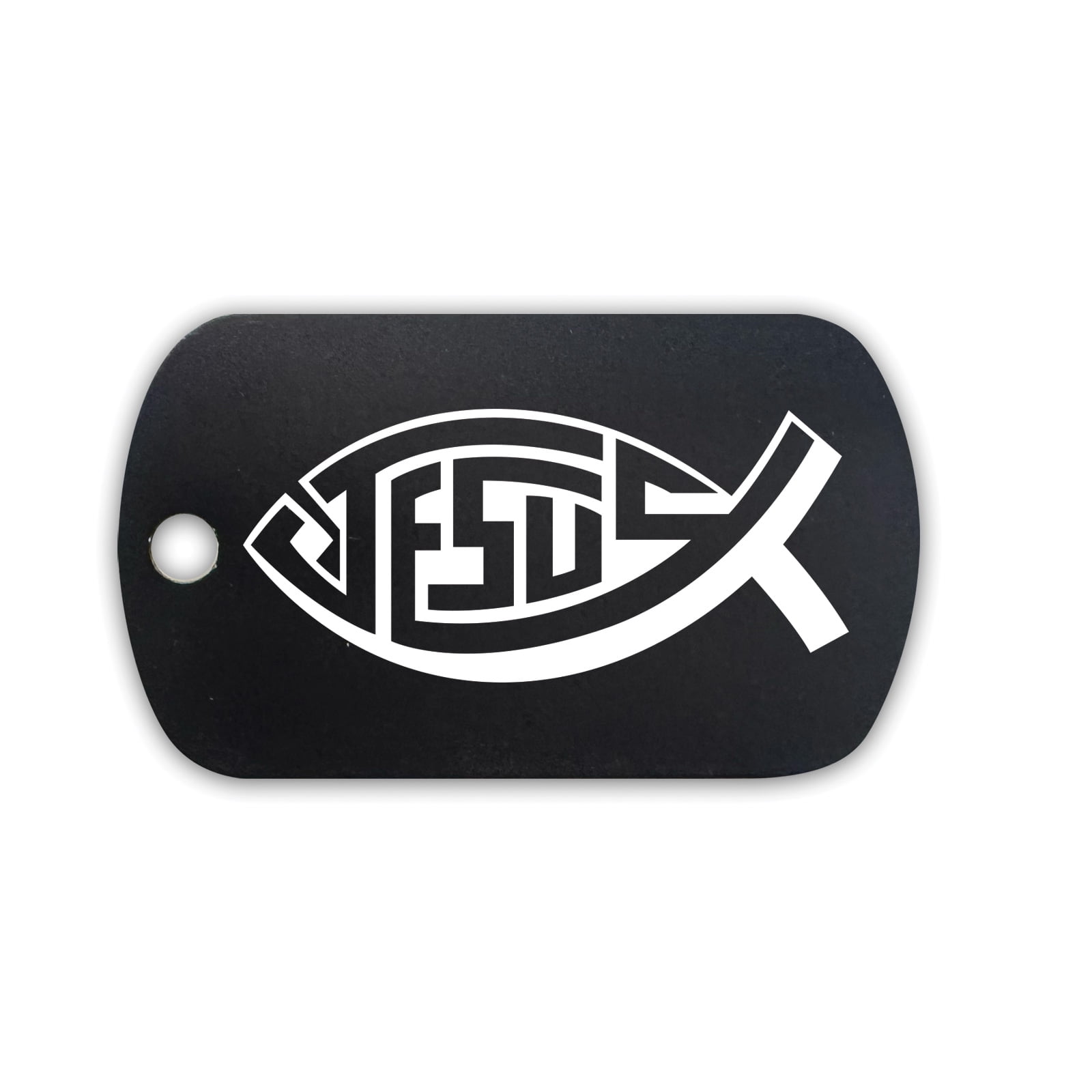 Jesus Fish GI Dog Tag Aluminum Keychain christianity christian ichthys ...