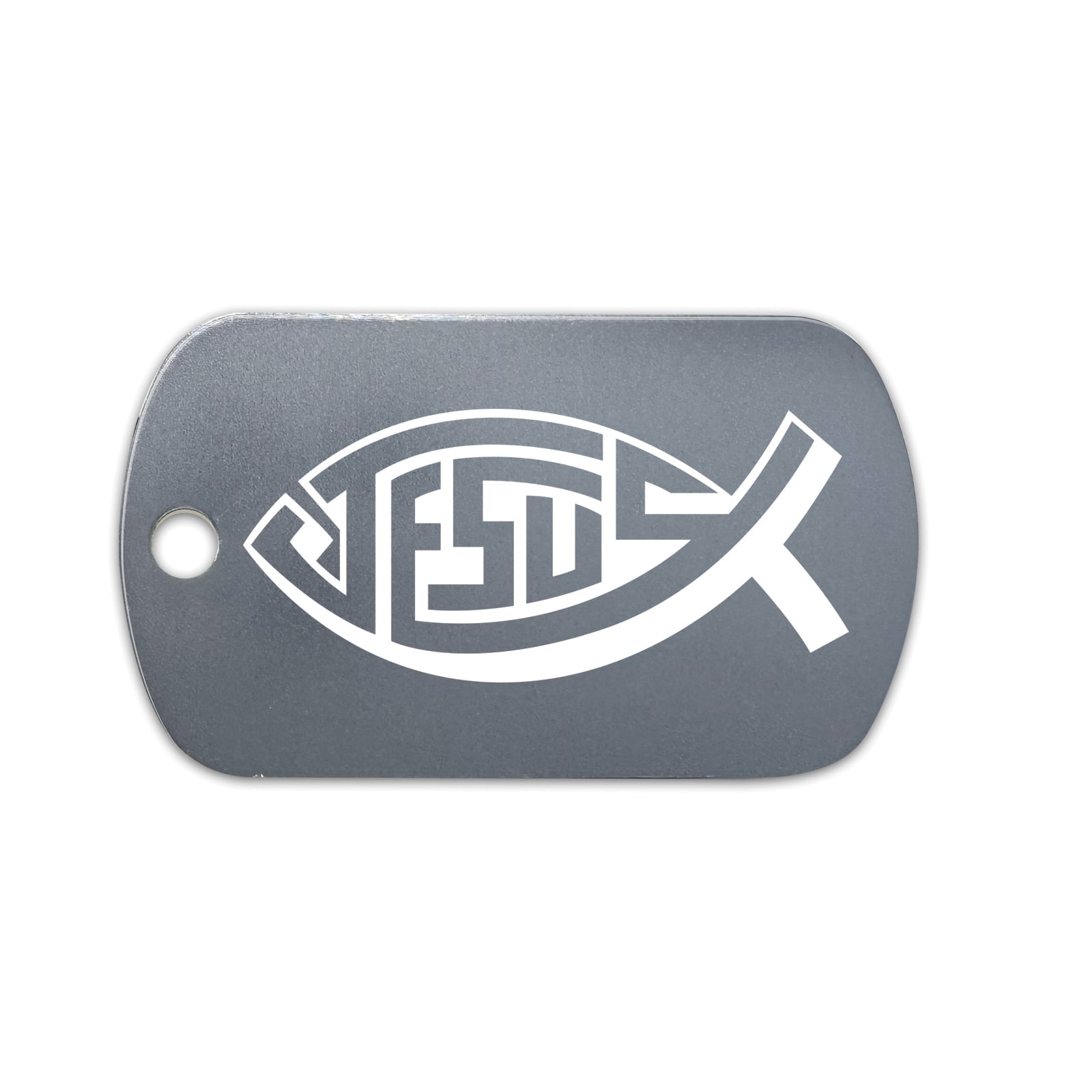 Jesus Fish GI Dog Tag Aluminum Keychain christianity christian ichthys ...