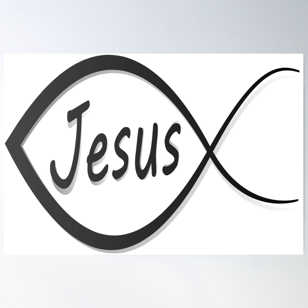 Jesus Fish Sign Of The Fish Ichthys Poster Wall Art, Modern Wall Decor ...