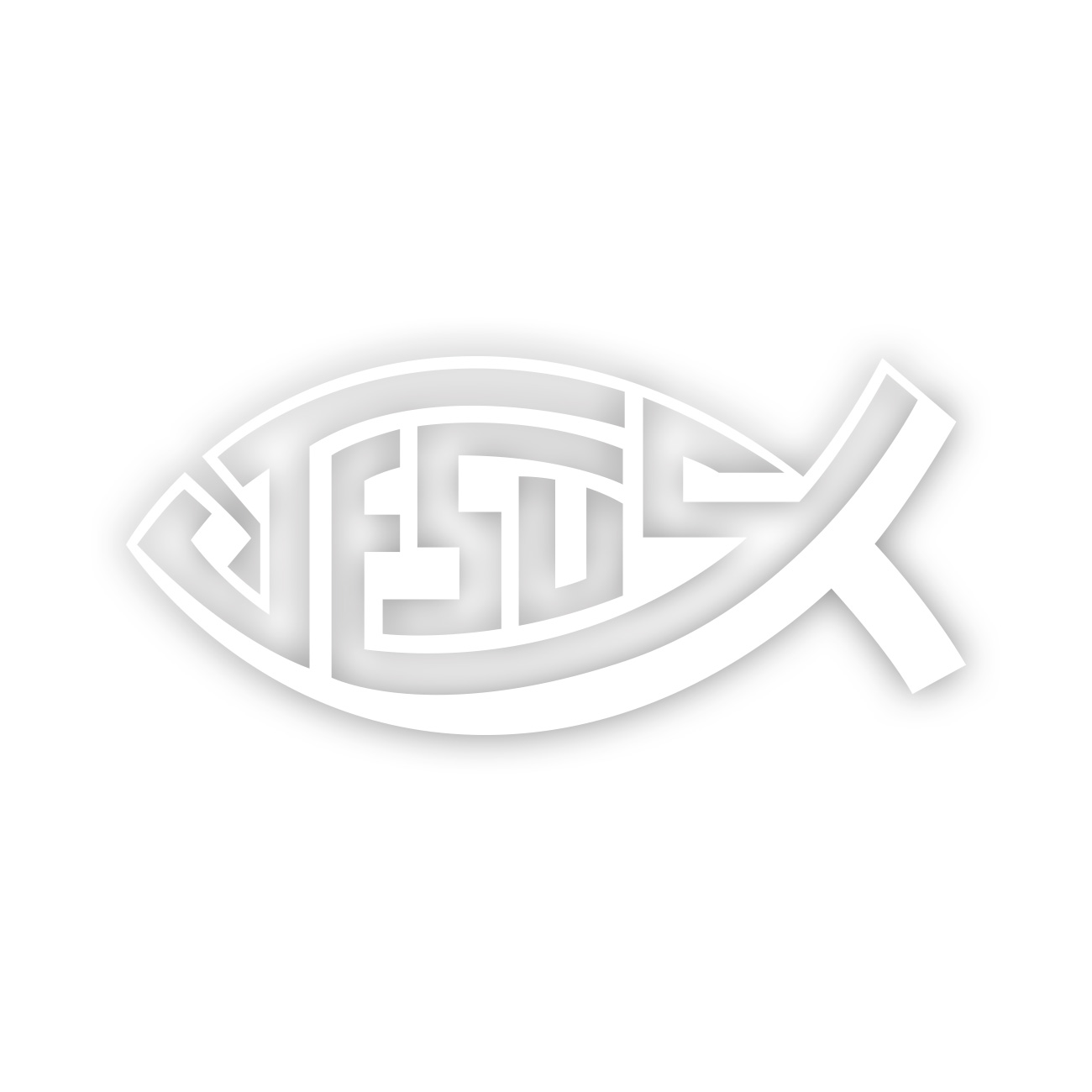 Jesus Fish Sticker Decal Die Cut - Self Adhesive Vinyl - Weatherproof ...