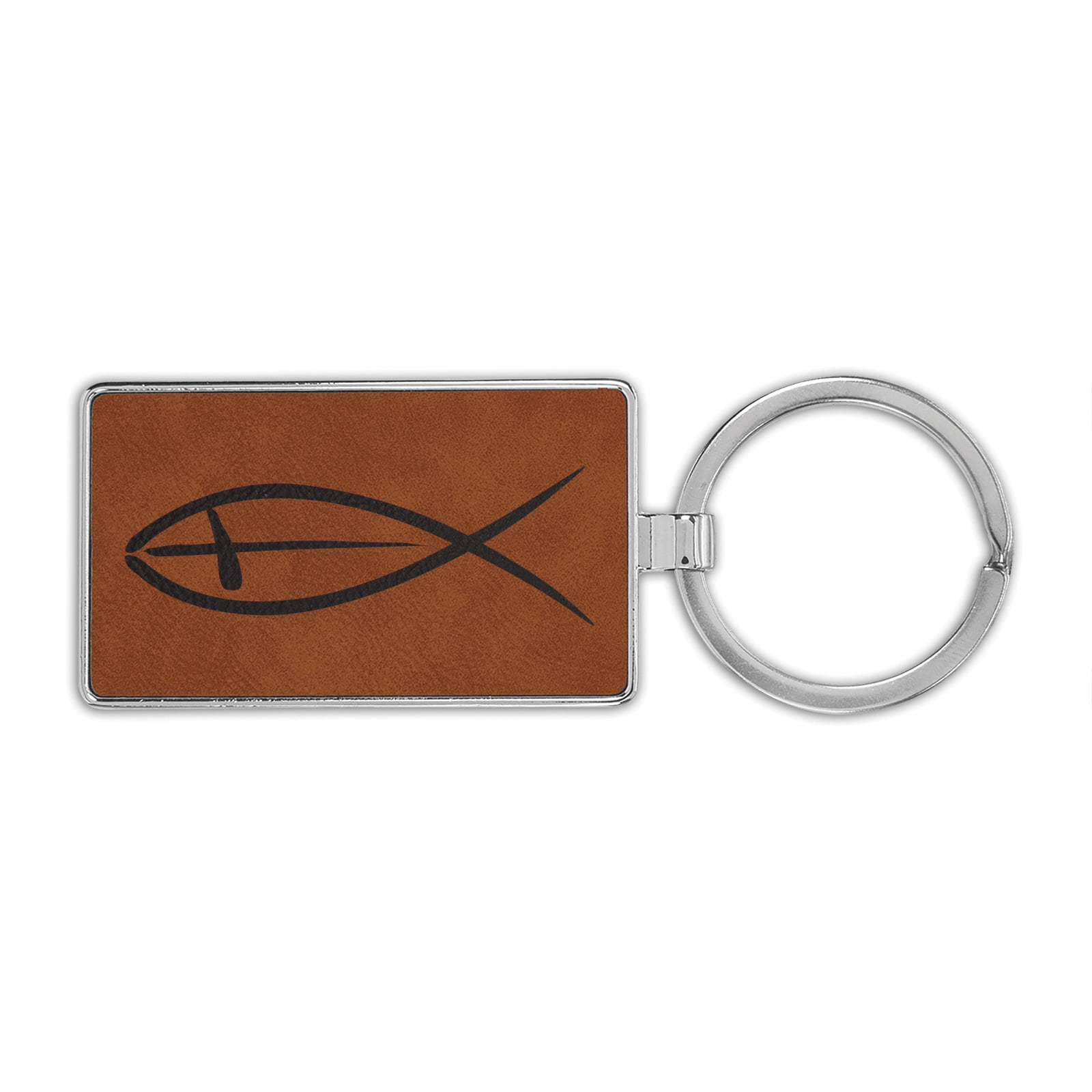 Jesus Fish V2 Premium Leatherette Keychain god jesus christian symbol ...