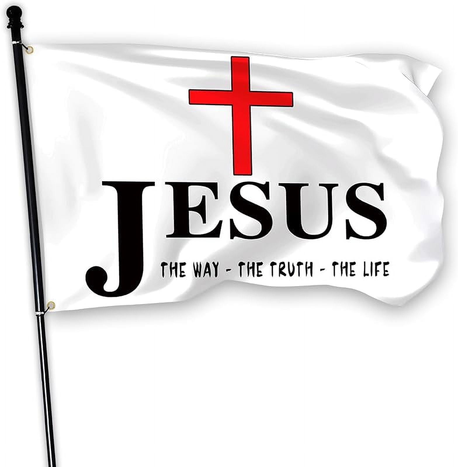 Jesus Flag The Way The Truth Life Flag 5x8 ft Outdoor Christ Jesus ...