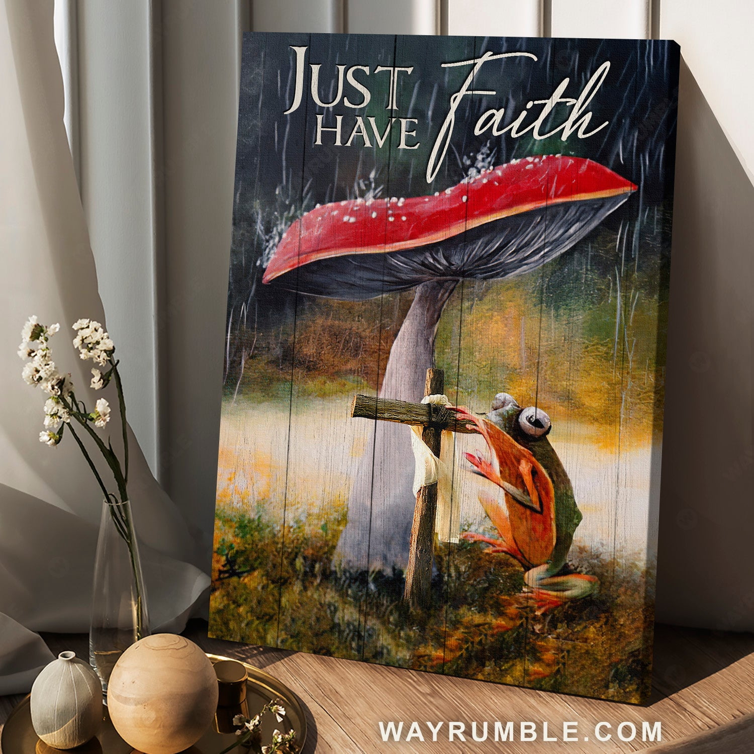 Jesus, Frog, Mushroom - Just Have Faith Portrait Poster Prints, Wall ...
