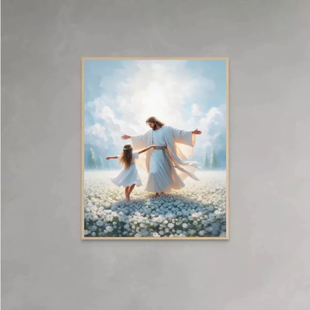 Jesus And Girl Dancing, Modern Christian Art, Jesus With Children ...
