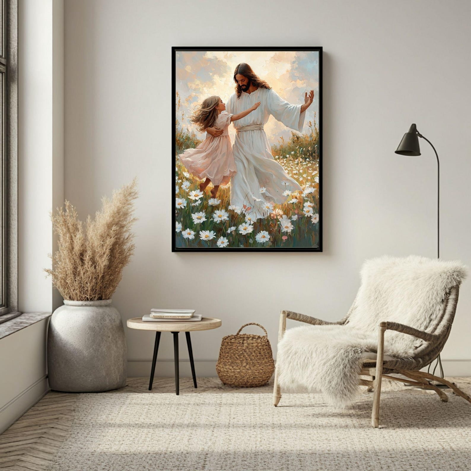 Jesus and Girl Dancing Wall Art, A Dance of Grace, Little Girl LDS Art ...