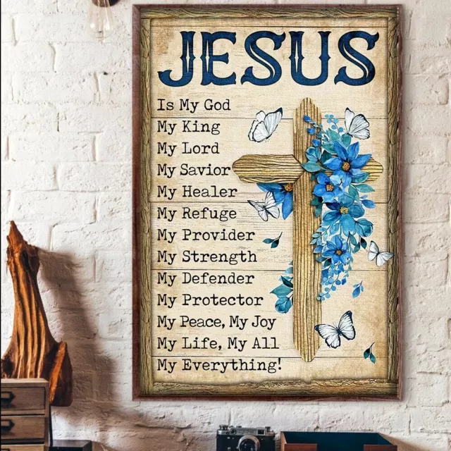 Jesus Is My God My King My Lord My Life Christian Faith Cross Bible ...