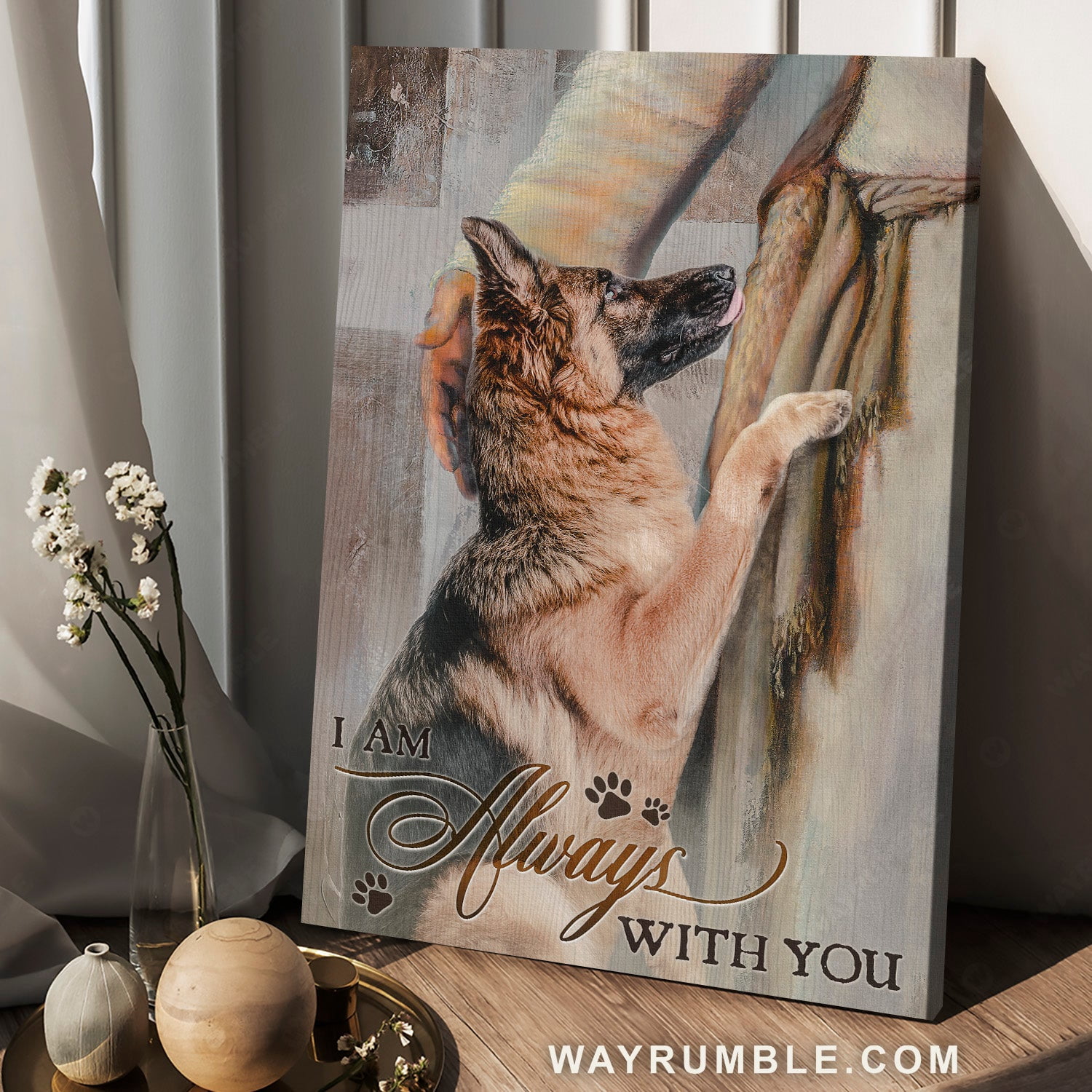 Jesus Hand German Shepherd Painting In The Hand Of God I Am Always With ...
