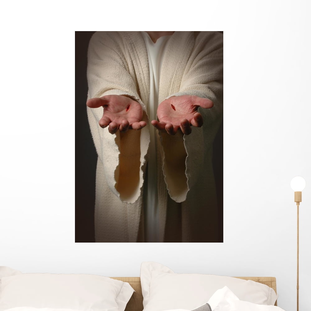 Jesus Hands with Scars Wall Mural by Wallmonkeys Peel and Stick Graphic ...