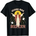 Jesus Has Rizzen Funny Christian He Has Rizzen Christ Rizz T-Shirt ...