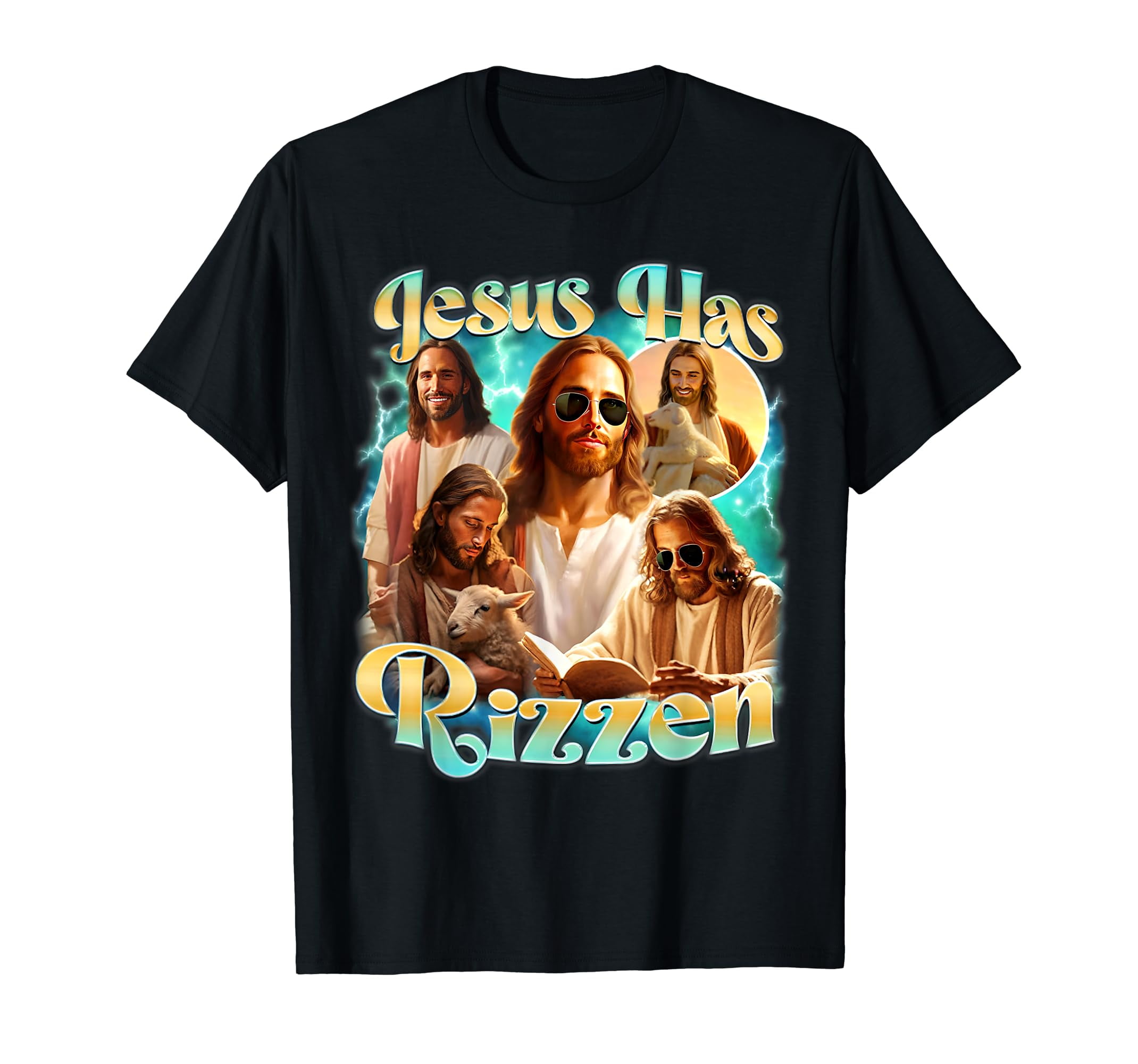 Jesus Has Rizzen He Is Rizzin Retro Christian Religious T-Shirt ...
