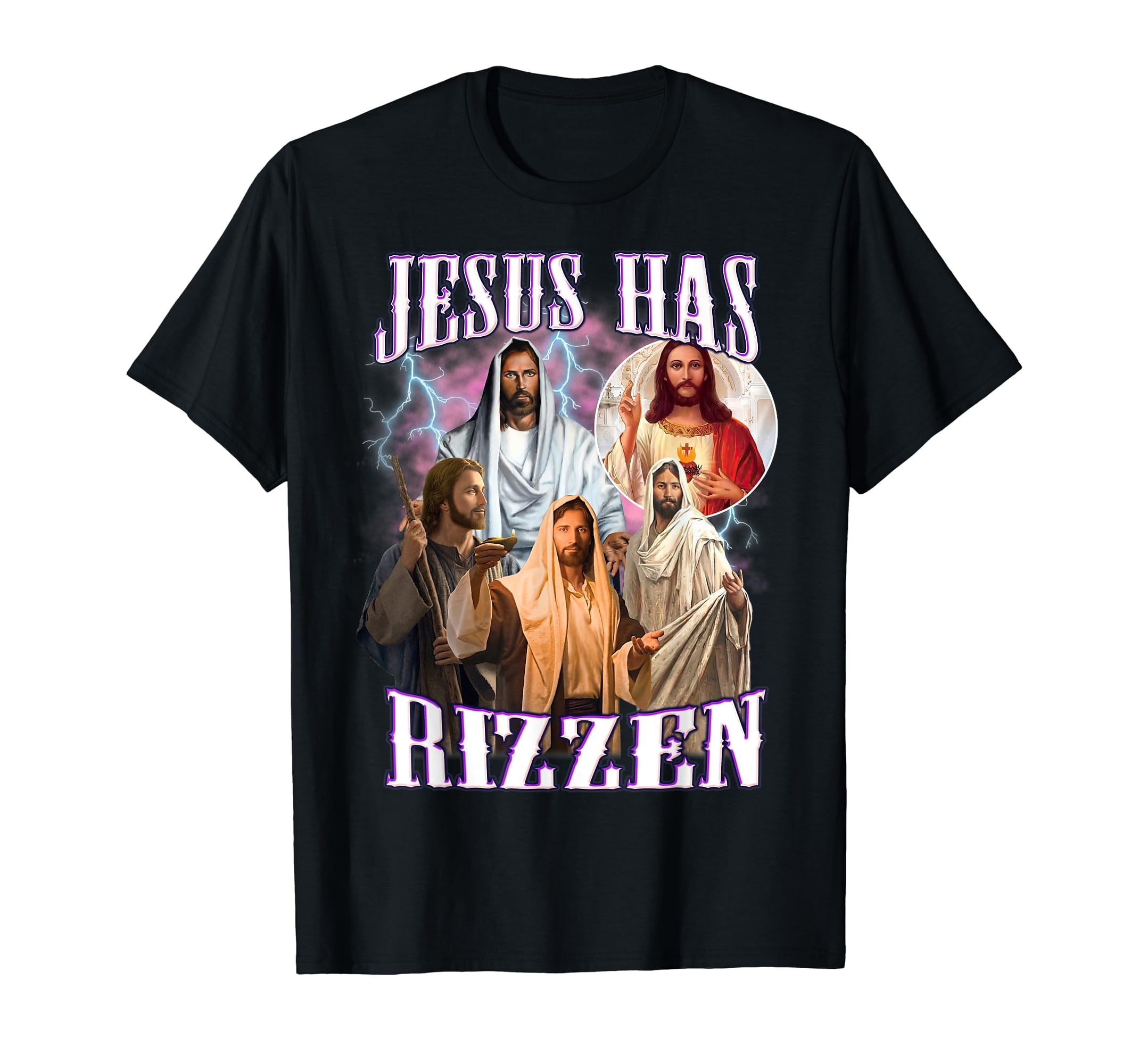 Jesus Has Rizzen Vintage Christian Design Jesus For Men T-Shirt ...