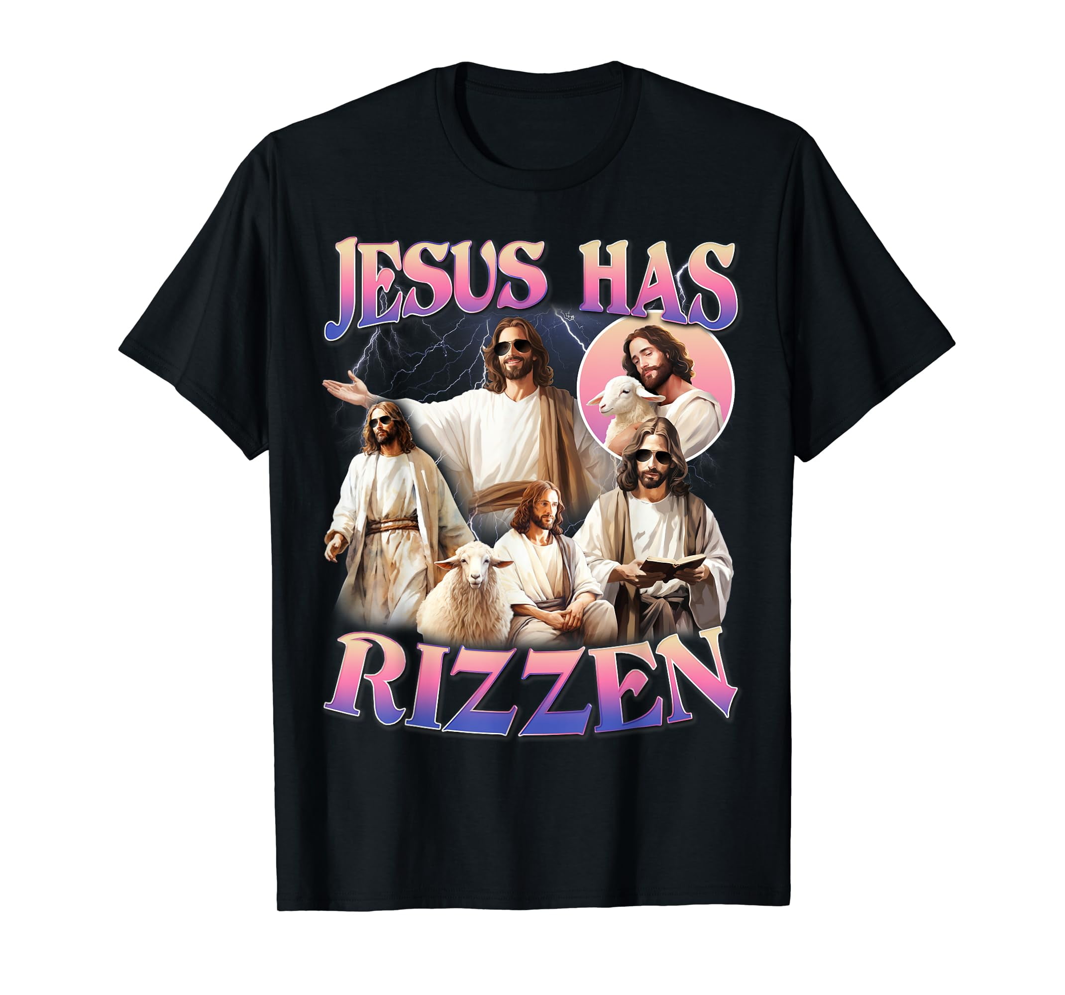 Jesus Has Rizzen Vintage Christian Design Jesus For Men T-Shirt ...