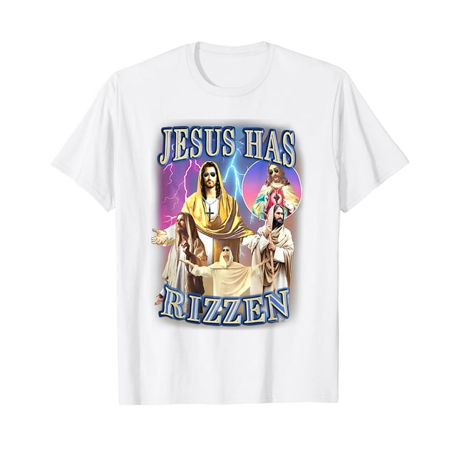 Jesus Has Rizzen Vintage Christian Design Jesus For Men T-Shirt ...